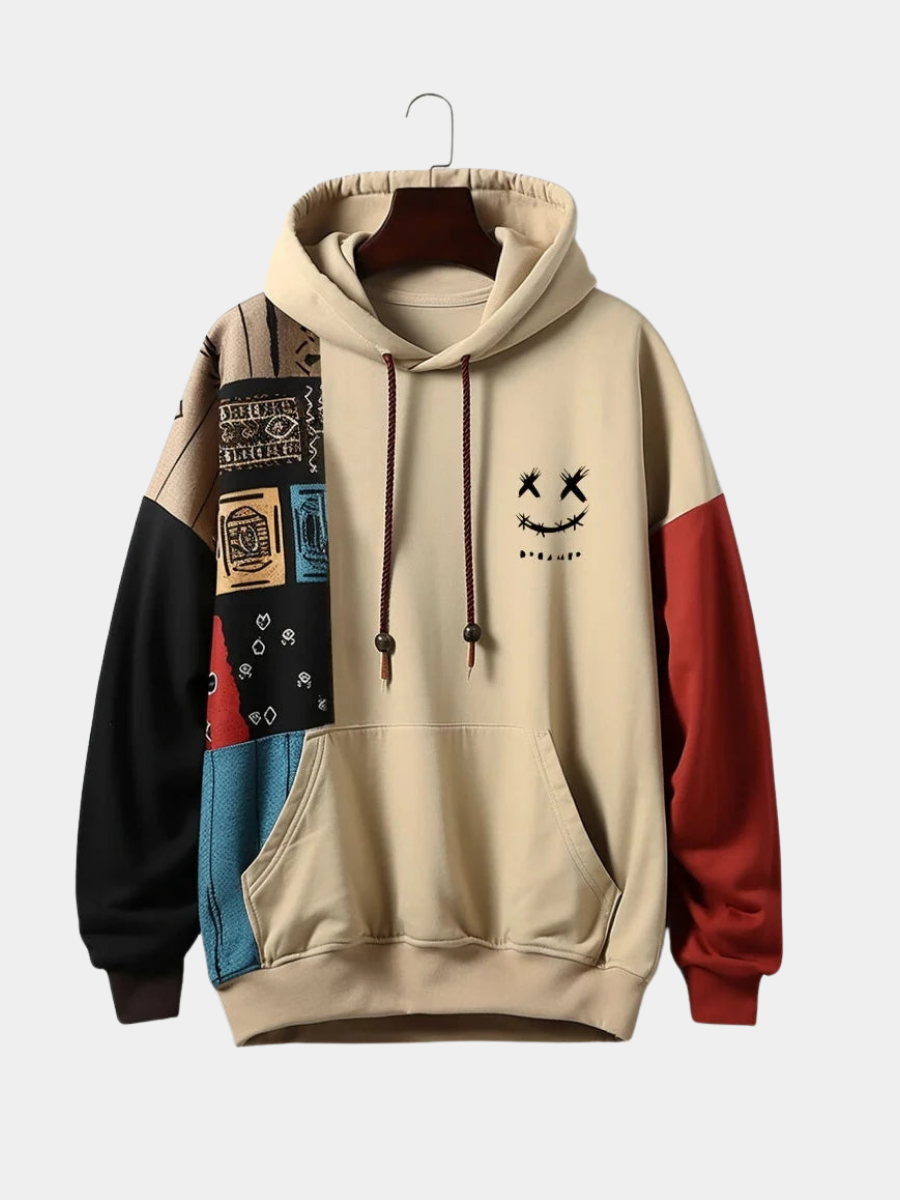 Axel | Sweatshirt Urbain Patchwork à Capuche – Veloura FR